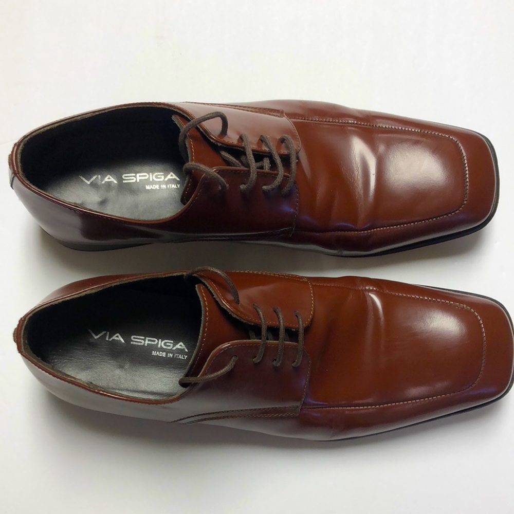 Via Spiga Men Shoes. Made In Italy Brown Leather. - Gem